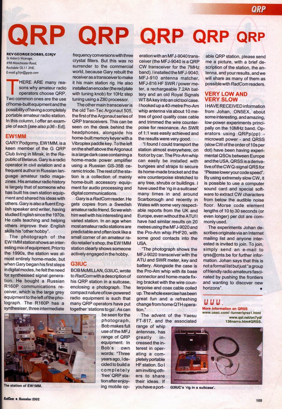 EW1MM is a member #9415 of the G-QRP Club. - Фотогалерея на CQHAM.RU